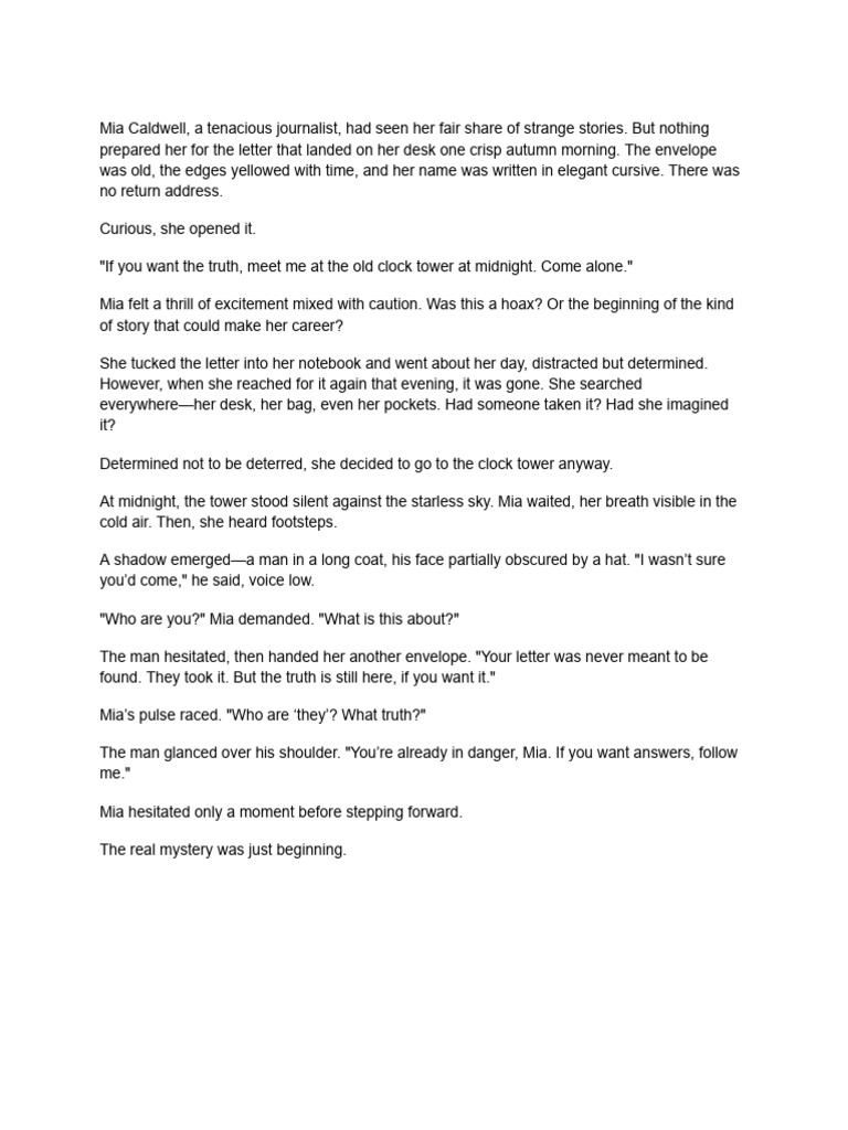 The Vanishing Letter | PDF