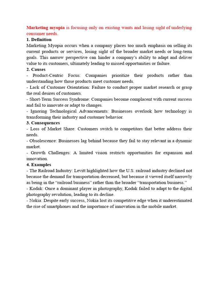 HW - Marketing Myopia | PDF