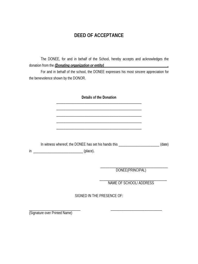 School Donation Acceptance | PDF