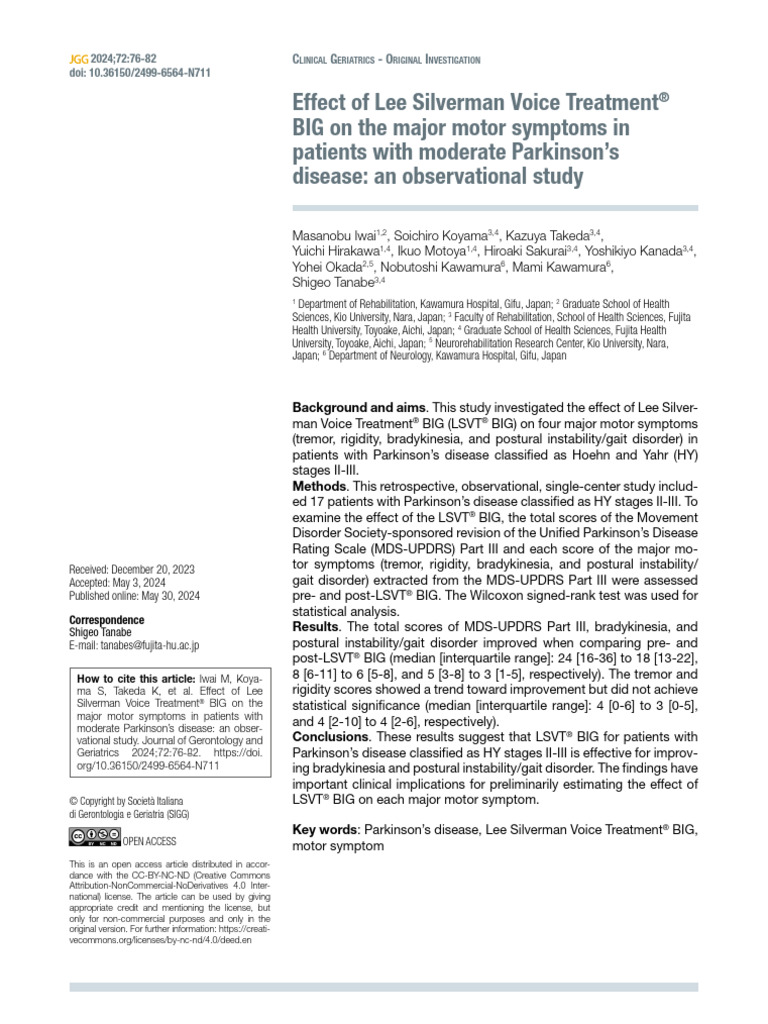 711-Manuscript File-5566-3-10-20240619 | PDF | Parkinson's Disease | Physical Therapy