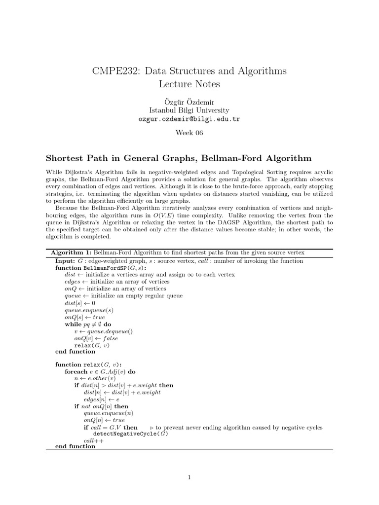 Bellman-Ford Algorithm Overview | PDF | Computational Complexity Theory | Algorithms And Data ...