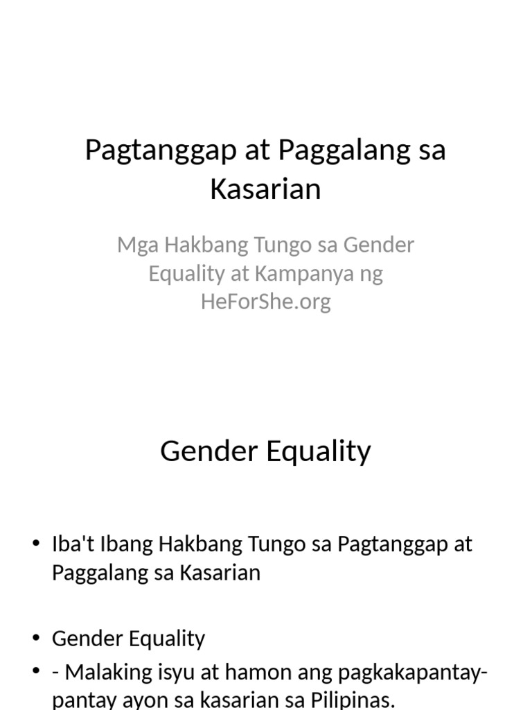 Gender Equality Presentation | PDF