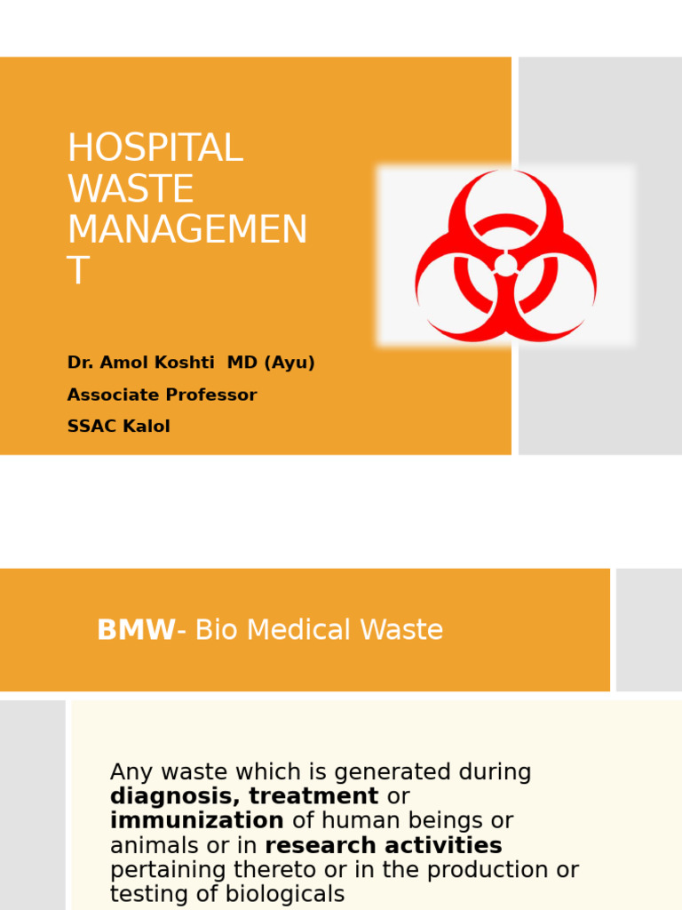 Hospital Waste Management | PDF | Waste | Incineration