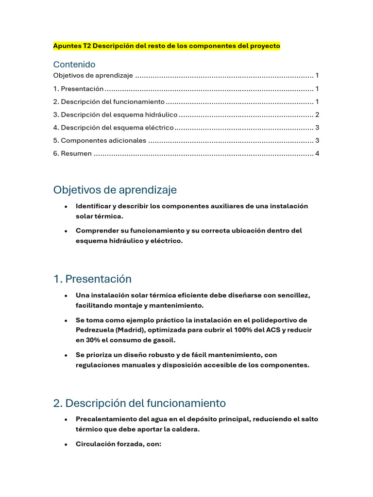 Apuntes T2 Descripción Del Resto de Los Componentes Del Proyecto | PDF ...