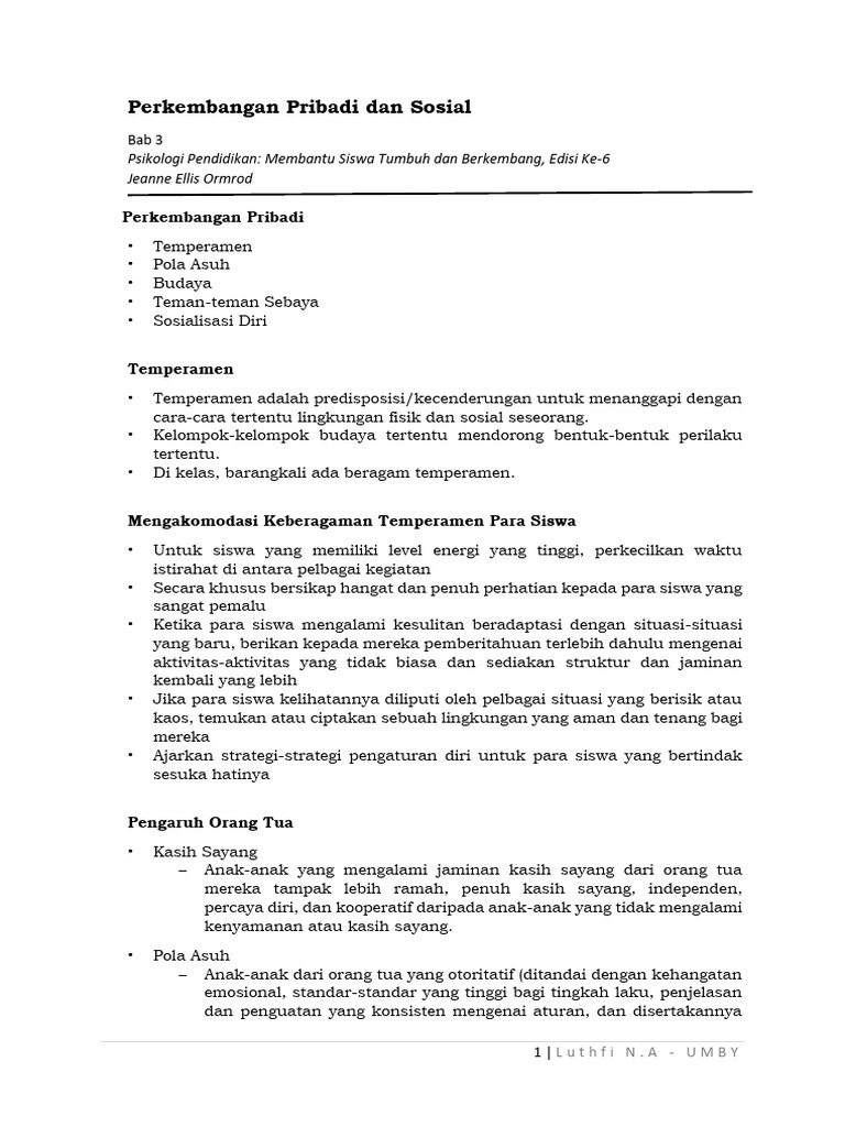 Perkembangan Pribadi & Sosial Siswa | PDF