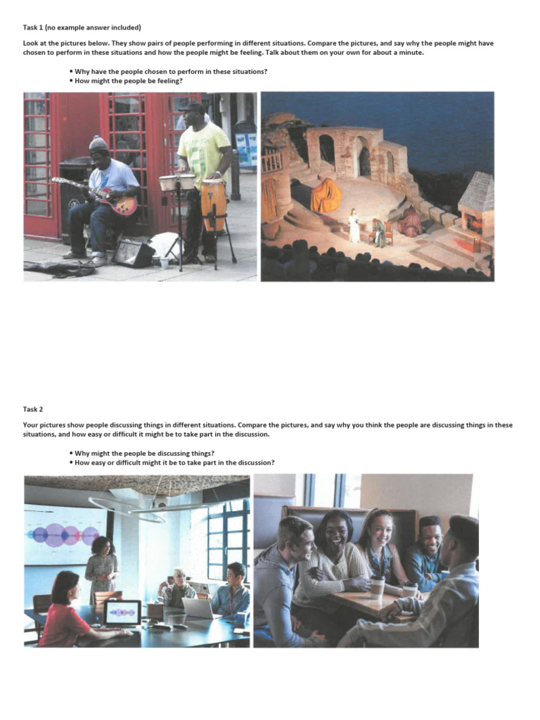 Speaking C1 Part 2 Pictures PDF | PDF