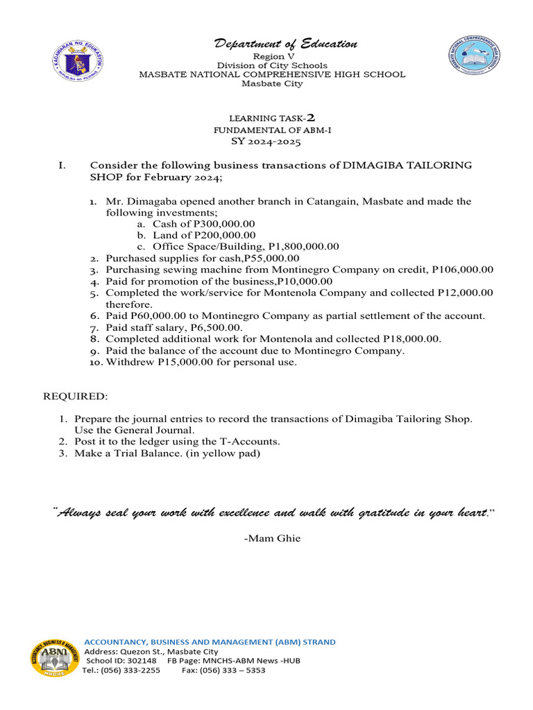 FABM 1 Quarter 4 LAS | PDF