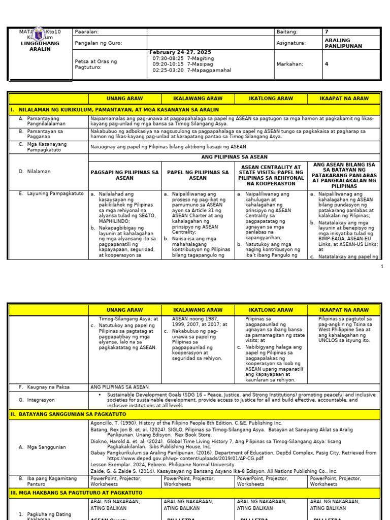 AP7 Q4 Week 3 | PDF