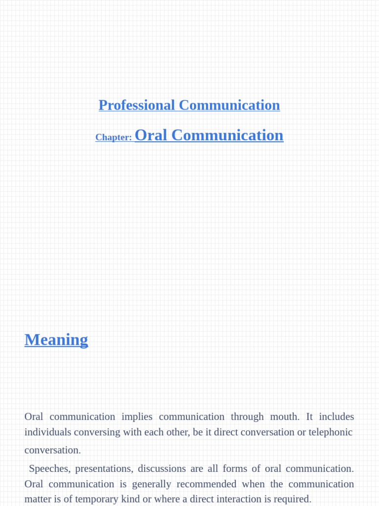 Oral Communication | PDF
