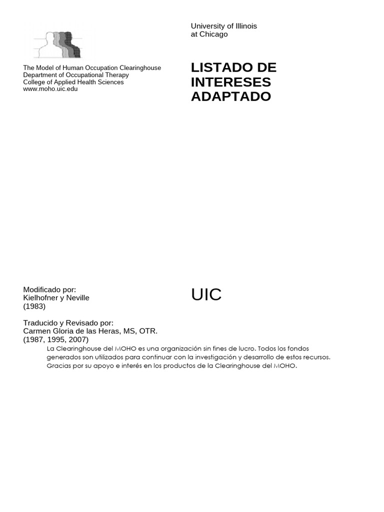 Spanish Interest Checklist | PDF | Validez (Estadísticas)