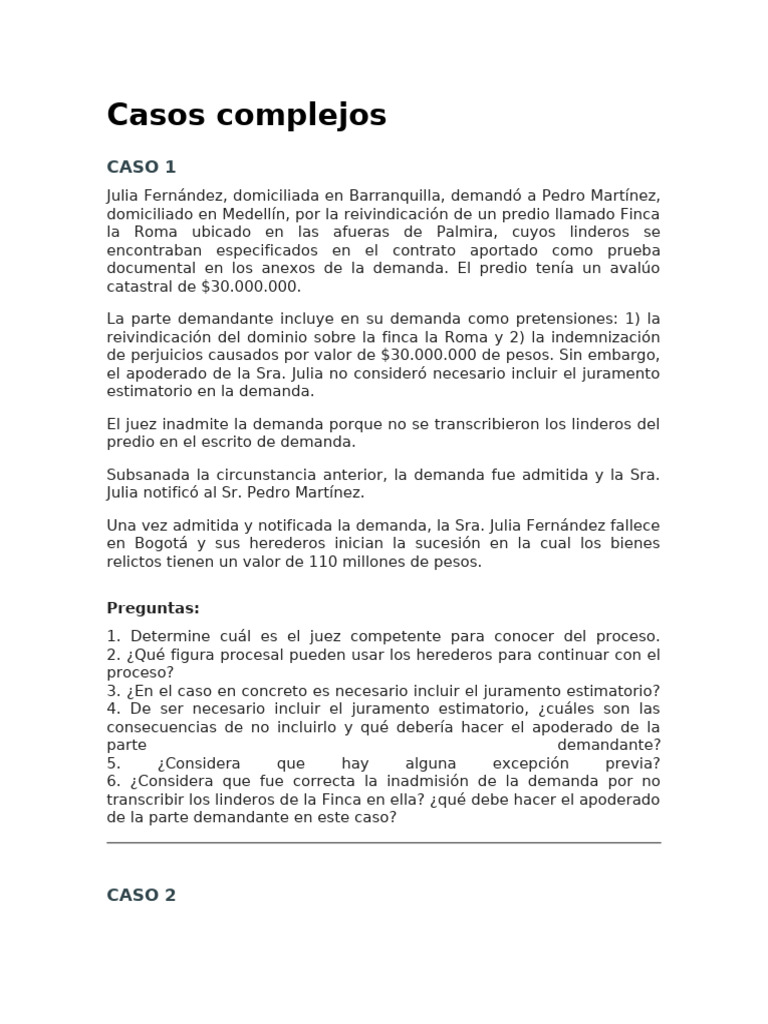 Ejercicios y Preguntas de Procesal General | PDF | Demanda judicial | Apelación