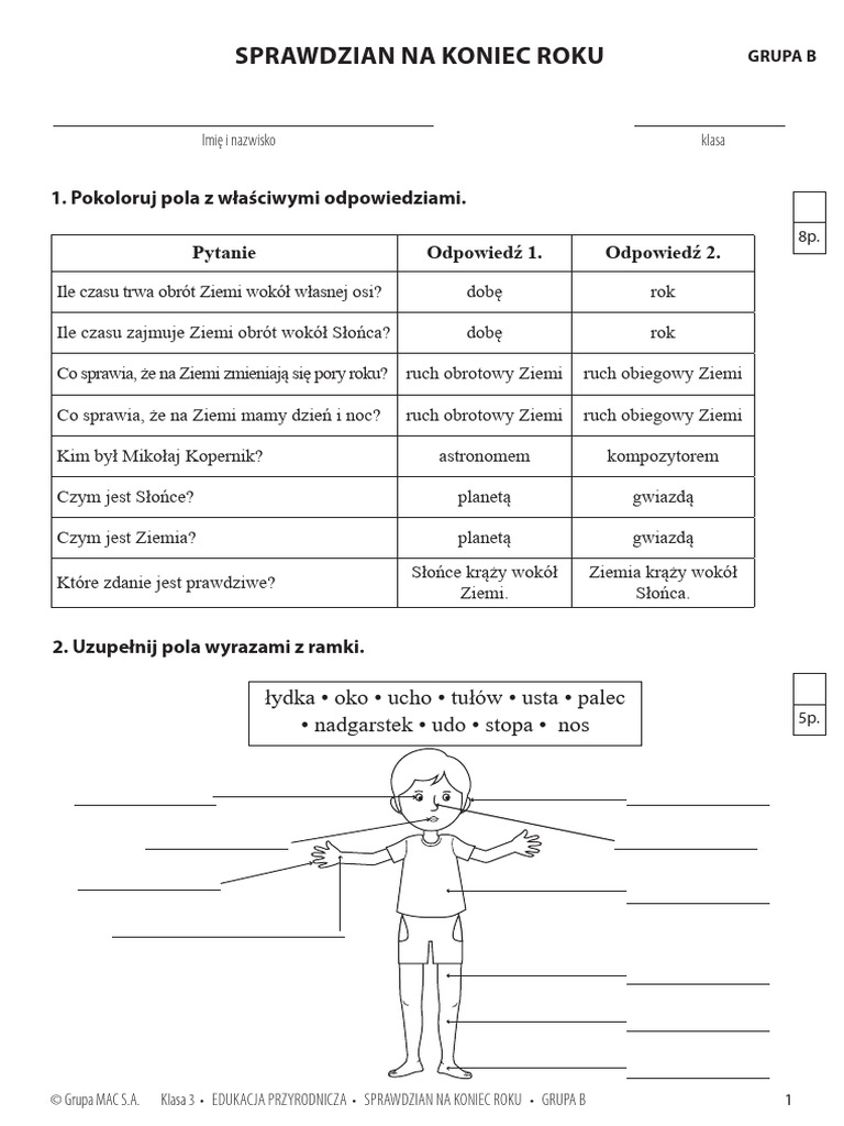 Przyroda Kl3 B | PDF