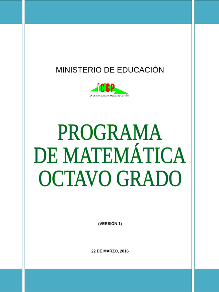 P. Matemática 8vo Grado | PDF | Ecuaciones | Geometría