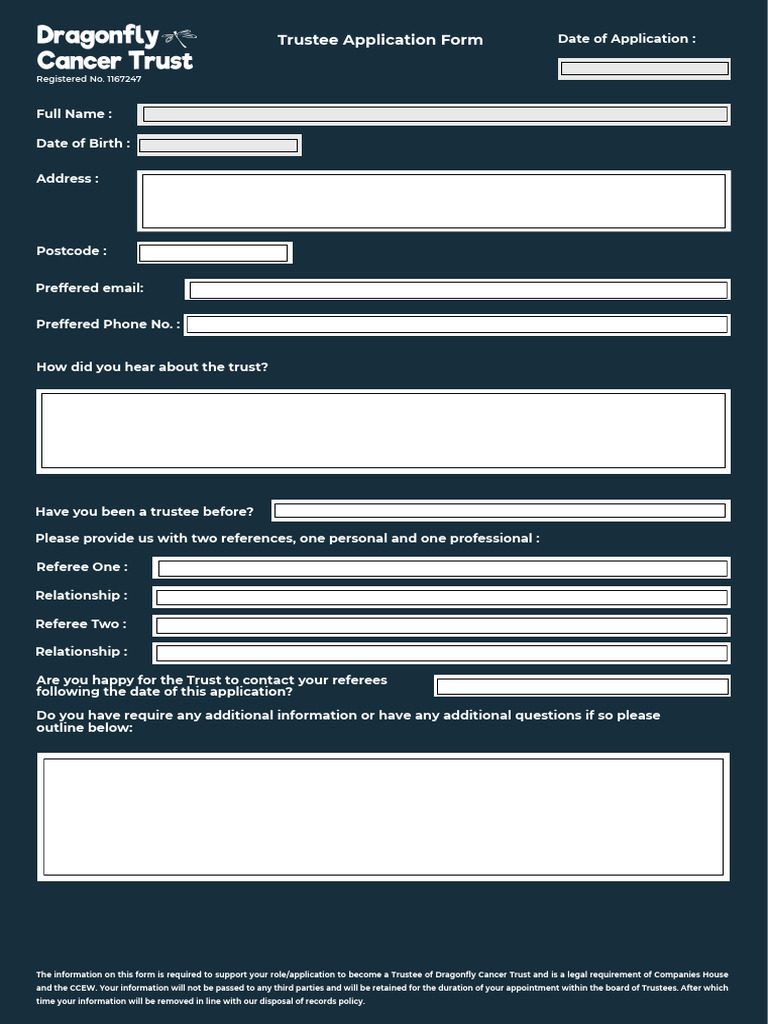 Trustee Application Form Template | PDF