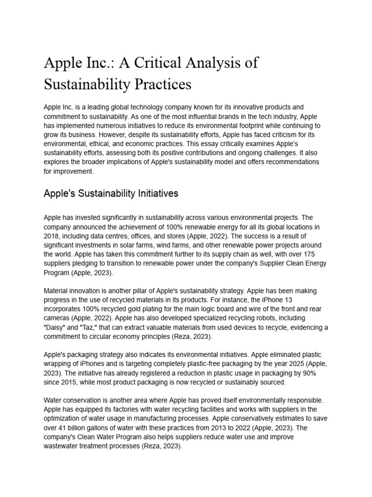 Apple's Sustainability Critique | PDF | Sustainability | Apple Inc.