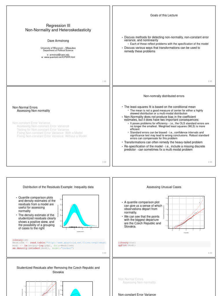 Detecting Non-Normality in Regression | PDF | Errors And Residuals ...
