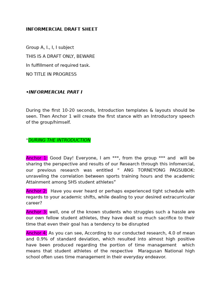 Scrift Sheet Sa Informercial | PDF | Social Psychology | Cognition