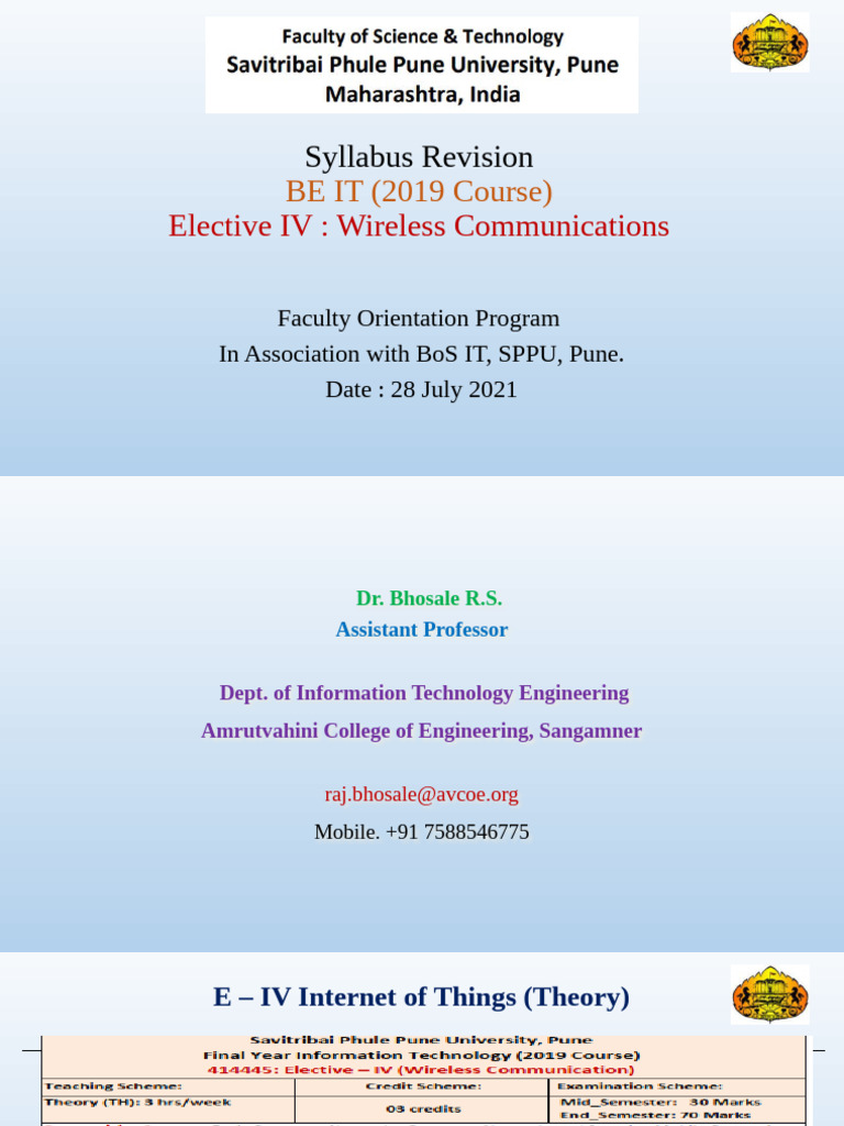 Syllabus - Revision - Unit - 6 - El-IV - Wireless Communication | PDF ...