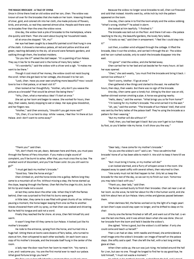 The Magic Brocade | PDF | Weaving