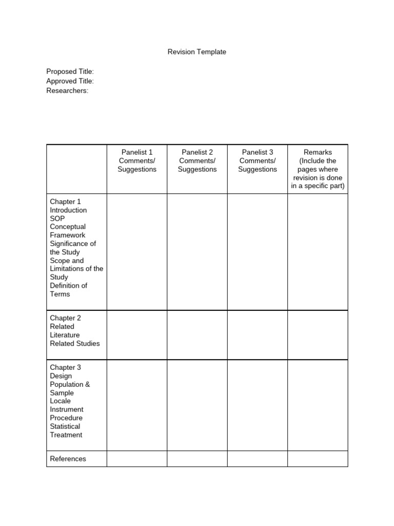 Revision Template | PDF