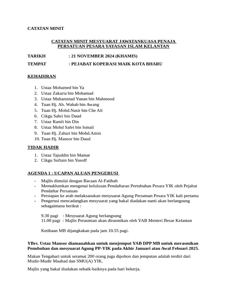 Catatan Minit | PDF