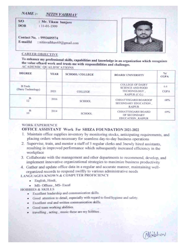 Nitin CV | PDF