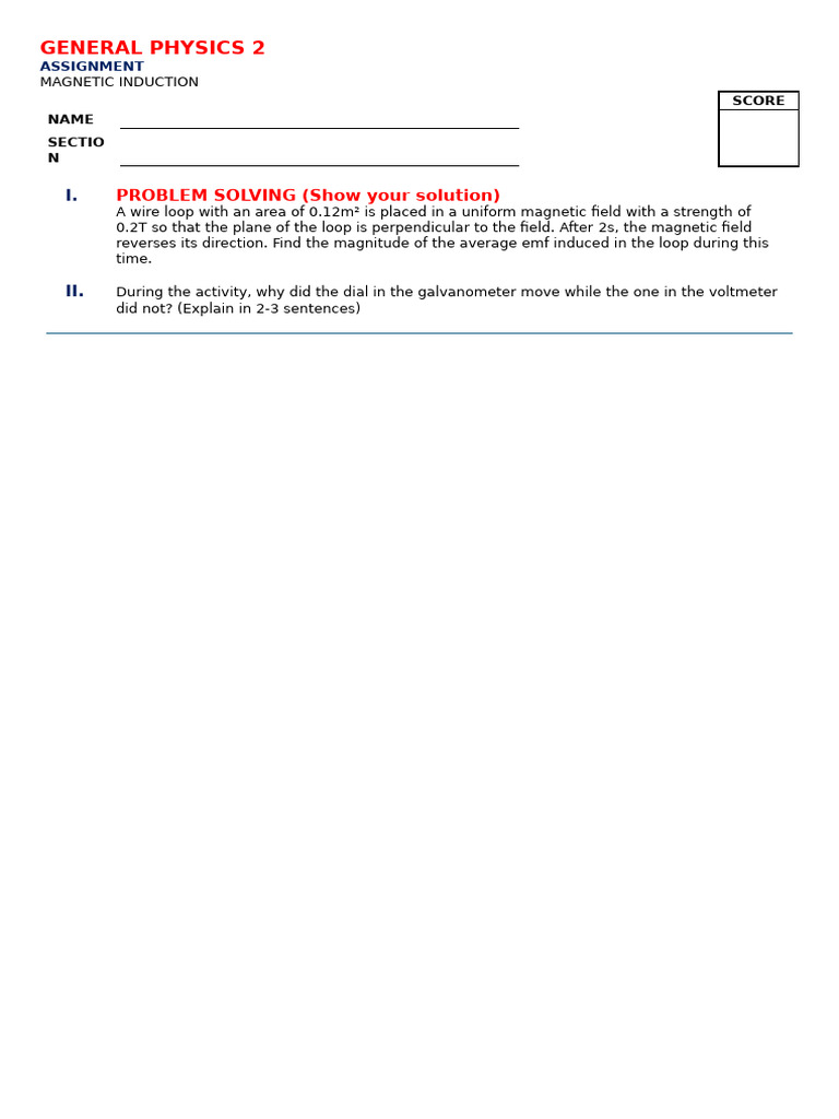 Gp2 Activity Magnetic Induction | PDF