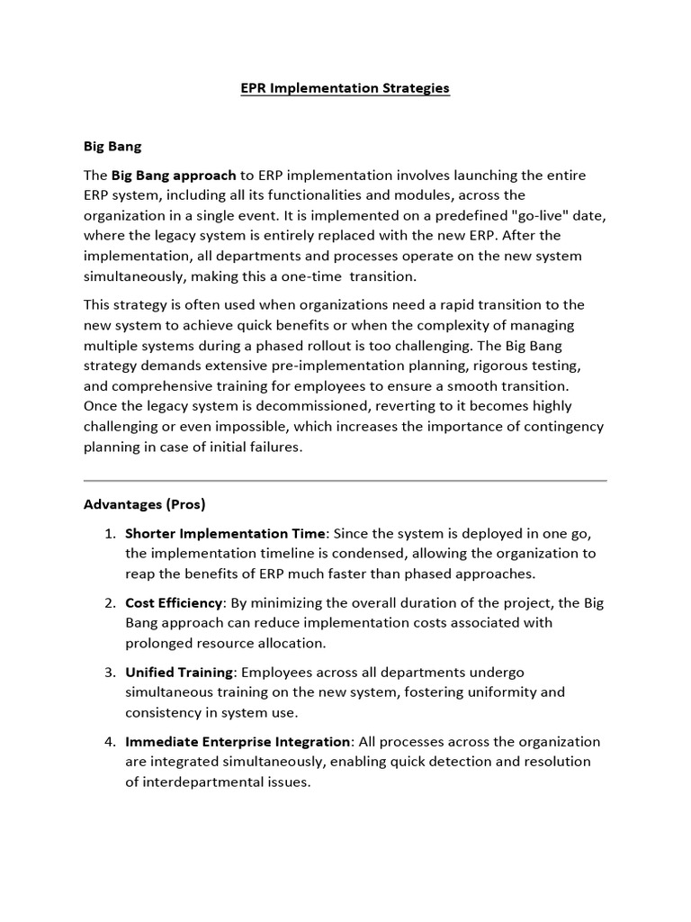 EPR Implementation Strategies | PDF | Enterprise Resource Planning ...
