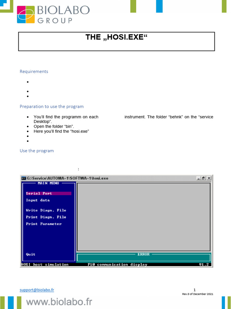 HOSI_Description_Host simulation_BIOLABOGROUP (2) | PDF | Personal ...