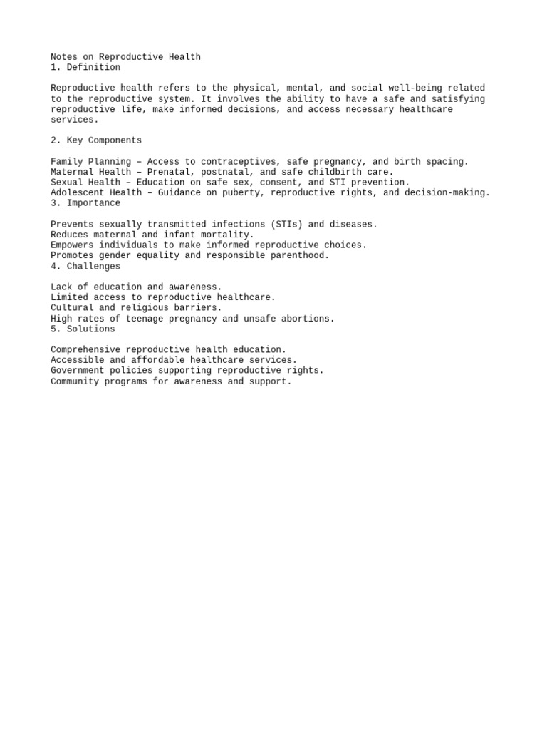 Understanding Reproductive Health Essentials | PDF