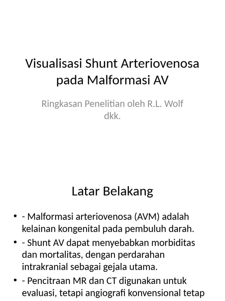 Pencitraan MR CASL untuk Shunt AVM | PDF