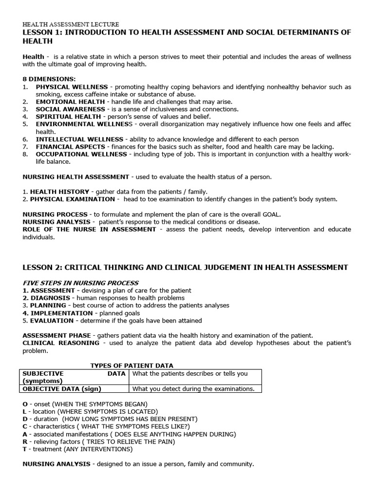 P1reviewer - Health Assessment1 8 | PDF | Blood Pressure | Heart
