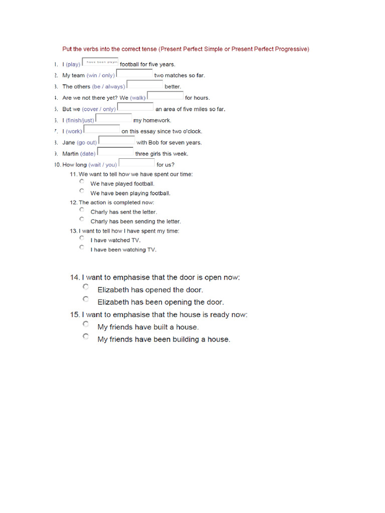 Present Perfect Simple-Continuous | PDF