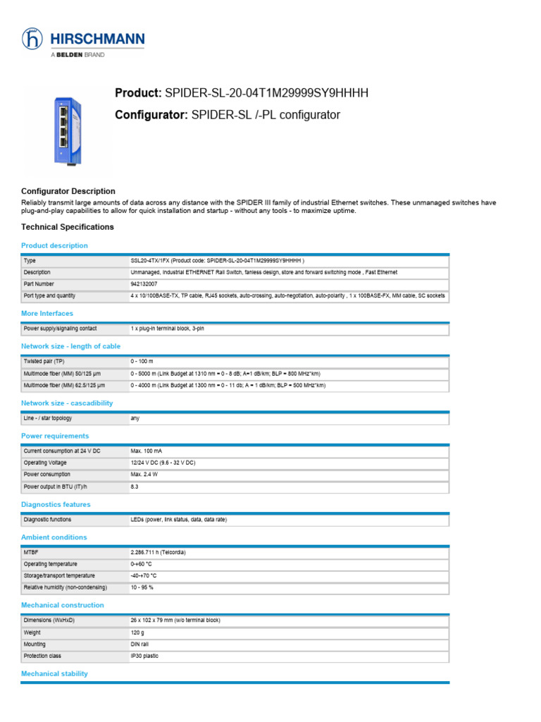 Spider SL 20 04T1M2 9999SY9 HH HH | PDF | Electrical Engineering ...