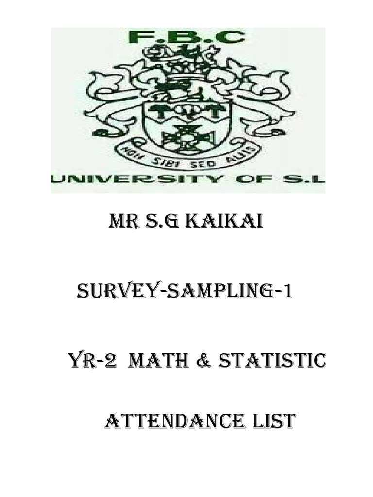 Survey Cover Page | PDF