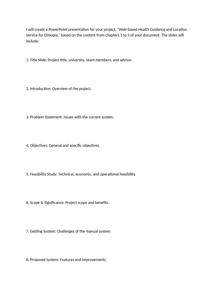 Health Guidance Project PPT Creation | PDF