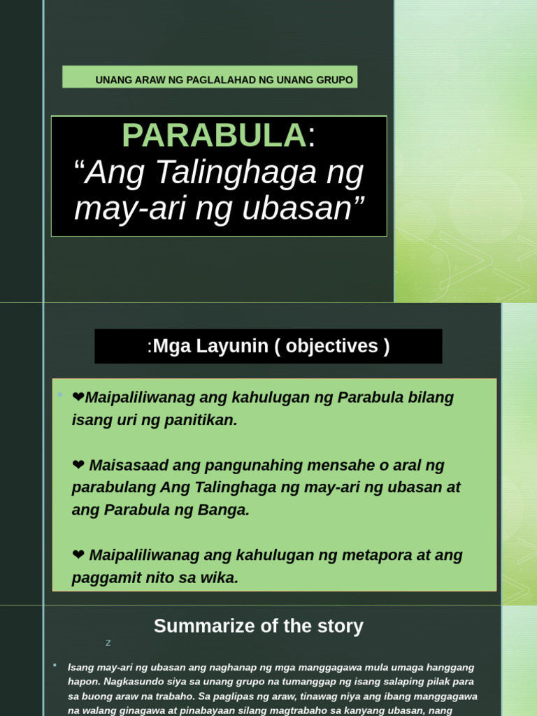 Presentation (2) Filipino Parabula | PDF