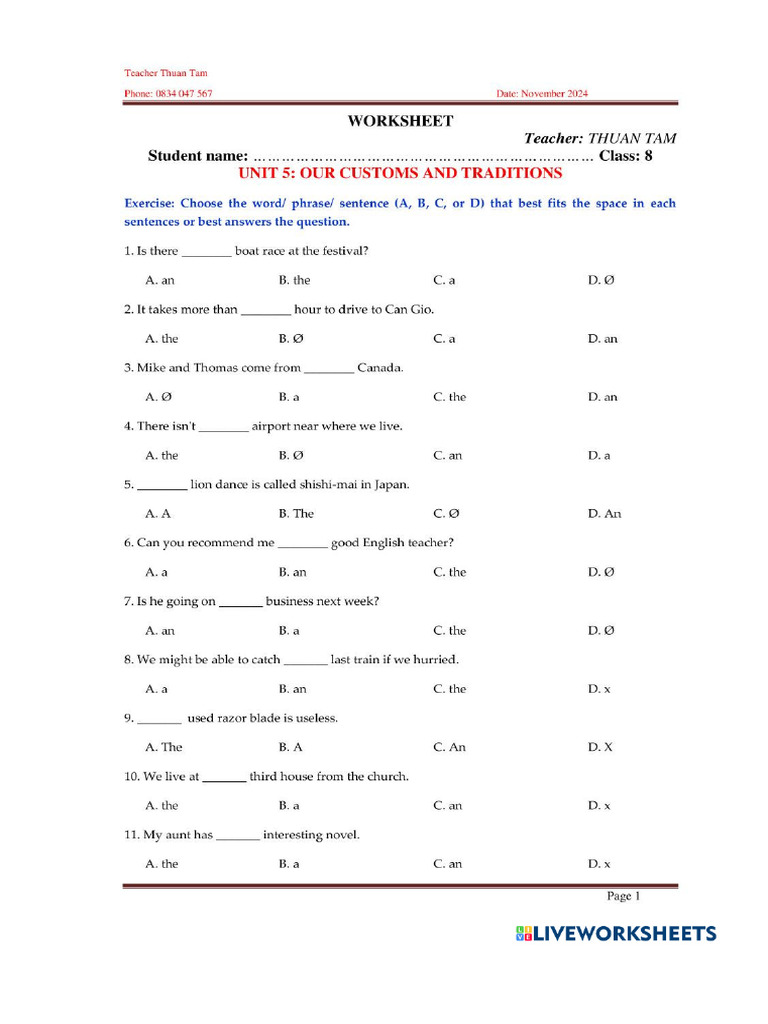 Worksheet 7954021 | PDF