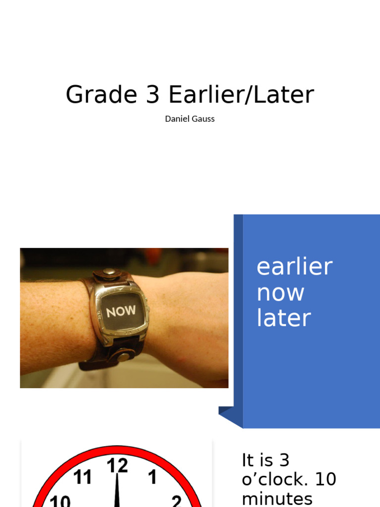 Grade 3 Time Concepts: Earlier and Later | PDF