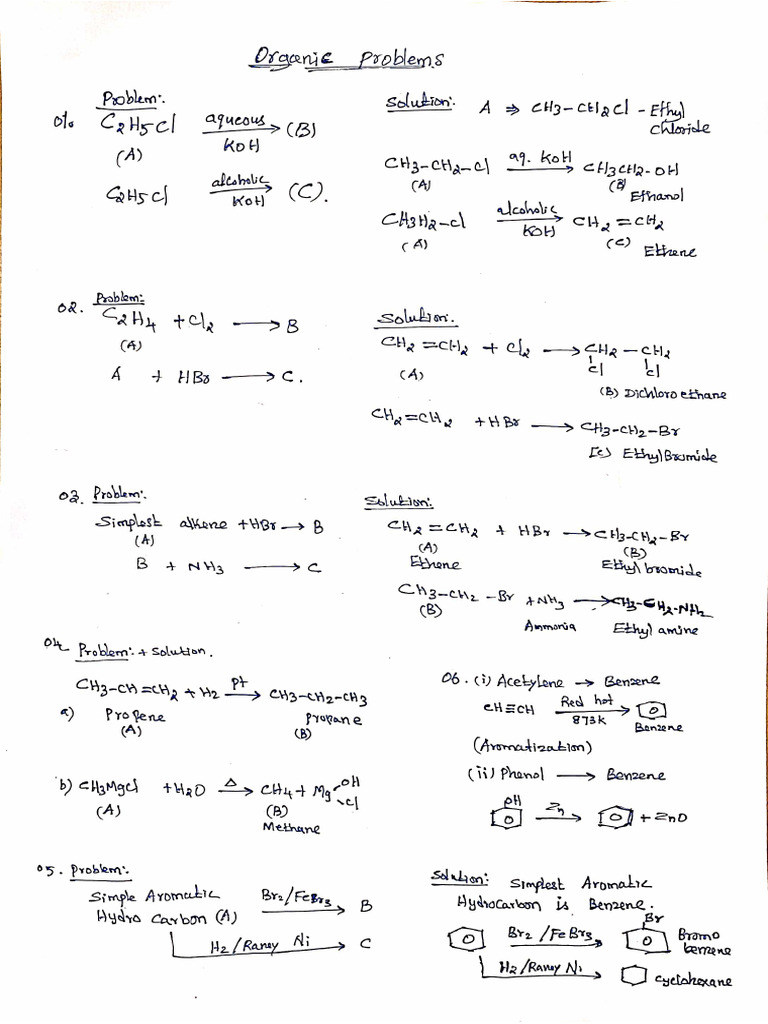 Xi Organic Problem 1 | PDF
