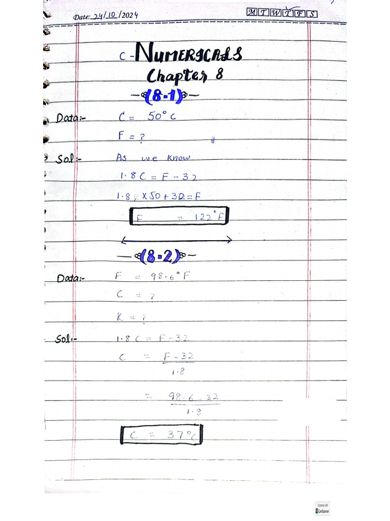 Physics Chapter 8 Numericals | PDF