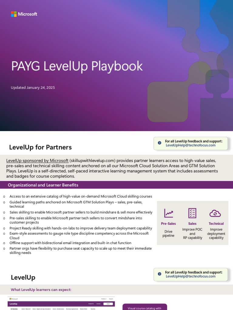 PAYG LevelUp Playbook - Jan FY25 | PDF | Microsoft Azure | Microsoft