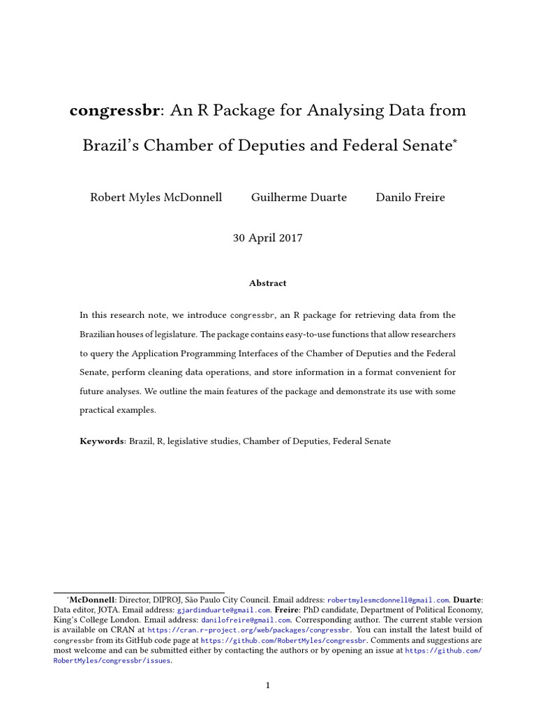 Mcdonnell Duarte Freire Congressbr | PDF | R (Programming Language) | Computing