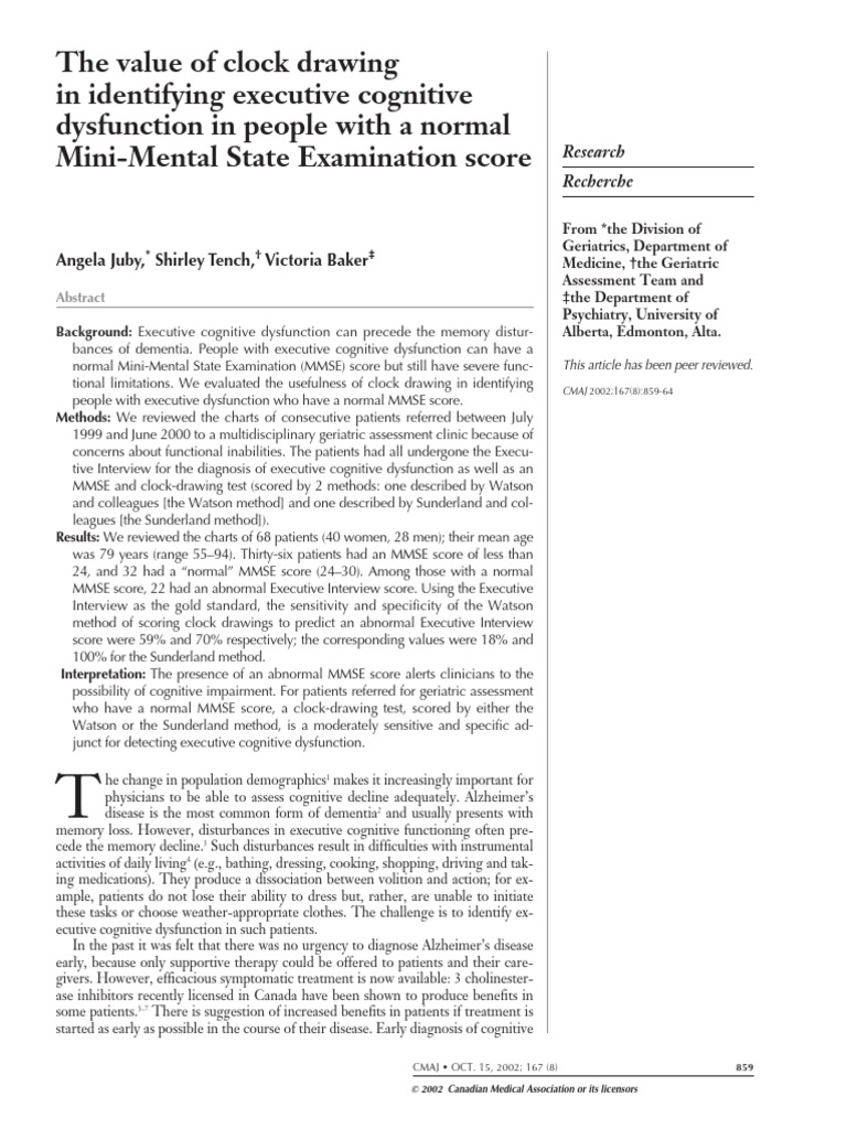testul ceasului | PDF | Geriatrics | Alzheimer's Disease