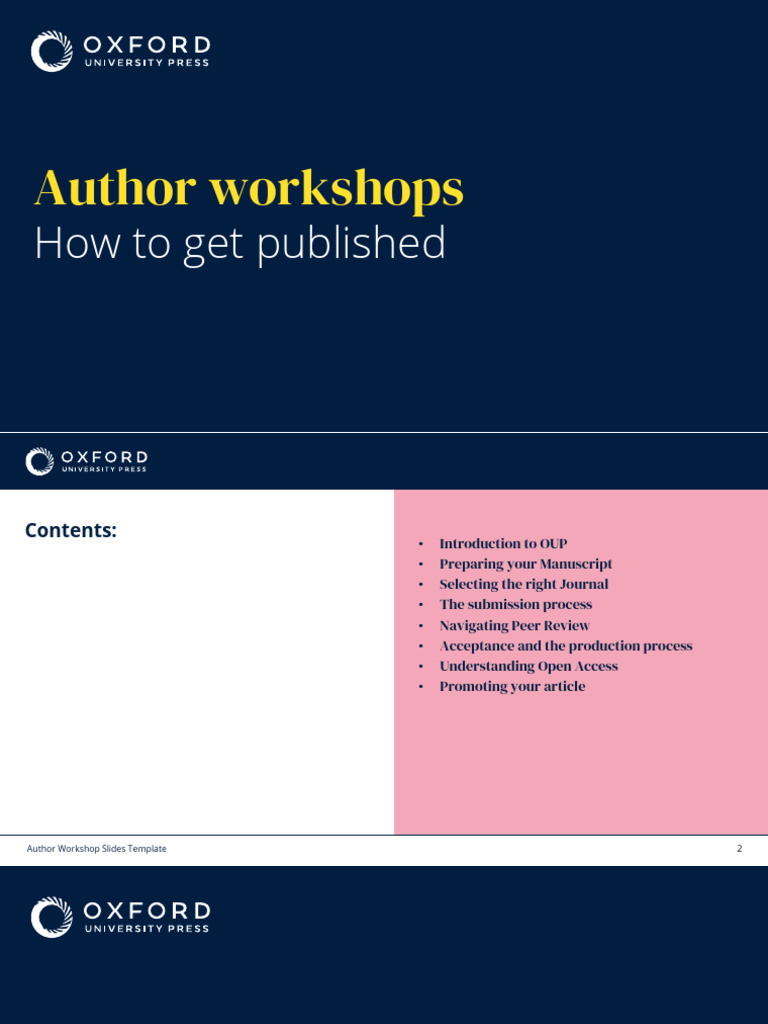 Author Workshop How To Get Published 2022 MP | PDF | Open Access | Academia