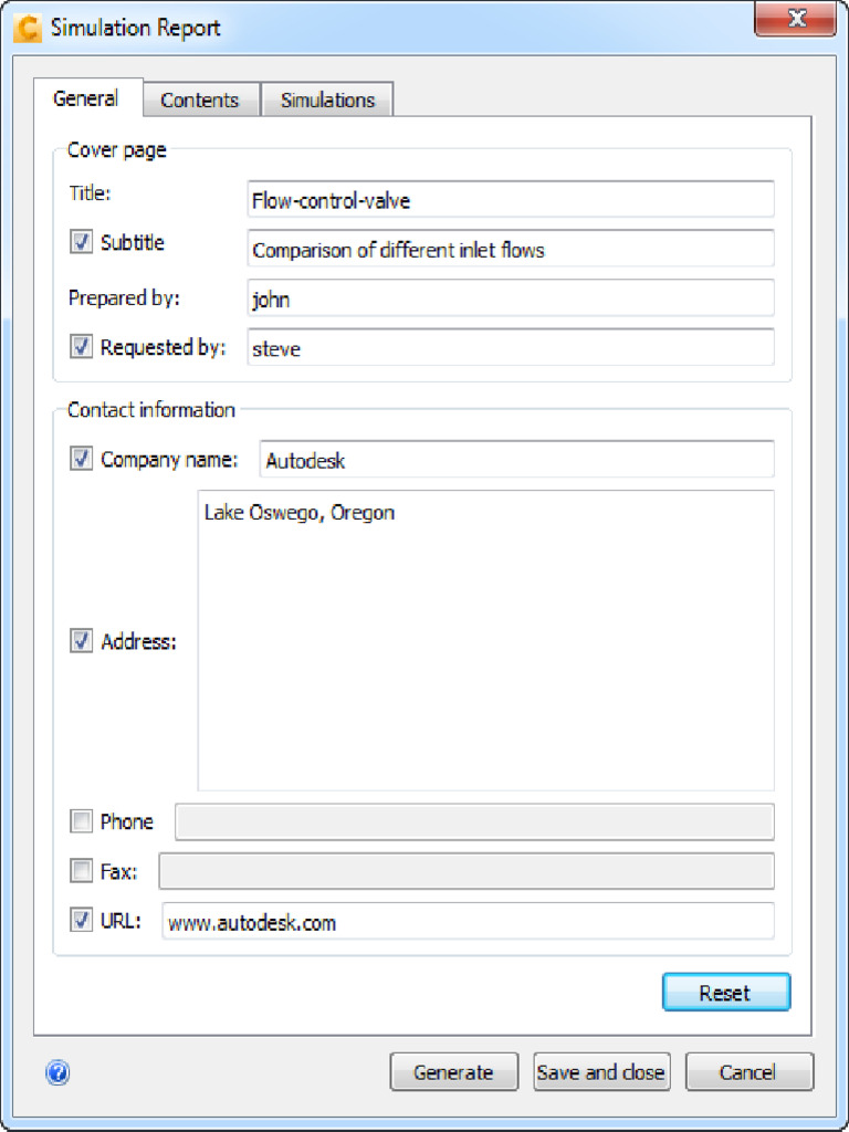 Report Generator General Tab | PDF