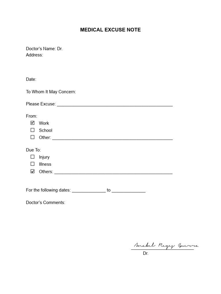 Doctors Note | PDF