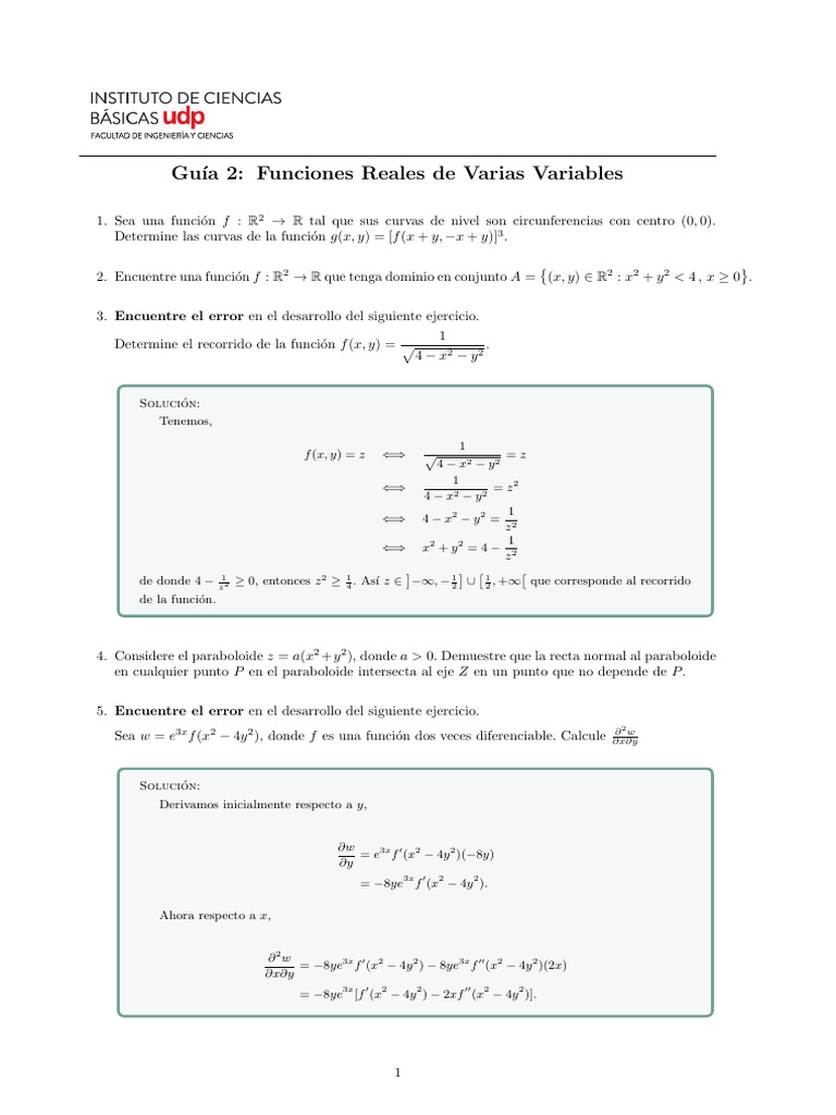 Guai 2 Funciones en Varias Variables | PDF | Derivado | Ecuaciones