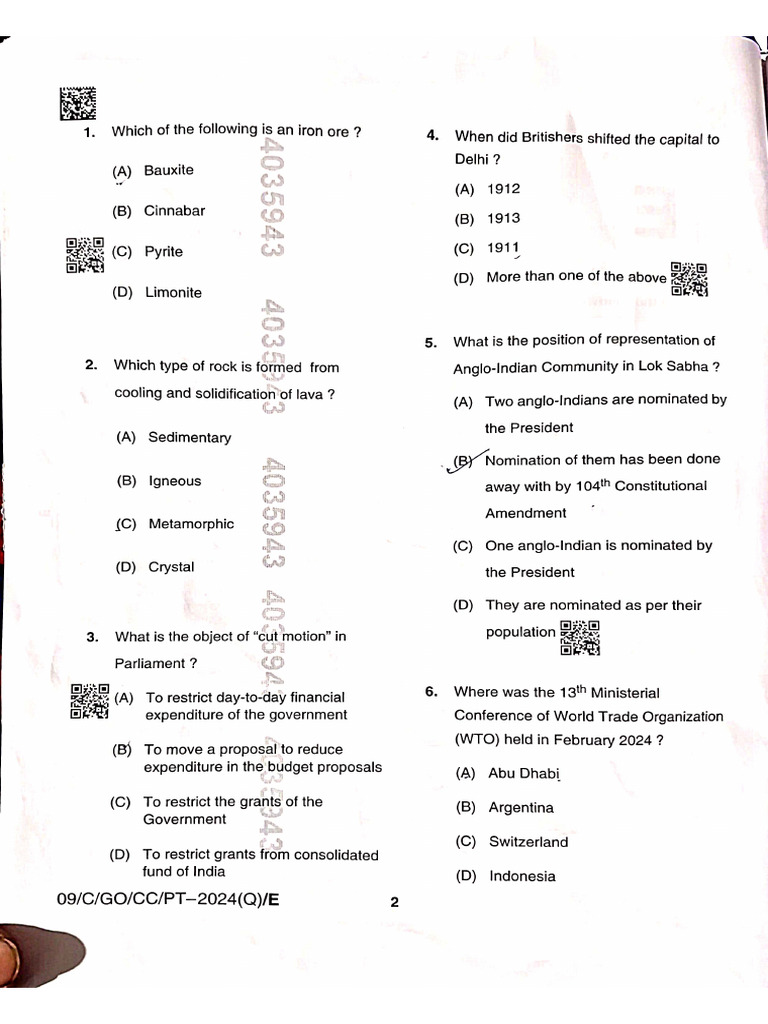 Bpsc Question paper | PDF