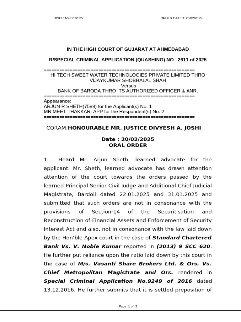 Scr.a26112025 GJHC240118902025 1 20022025 | PDF | Constitutional Law | Justice